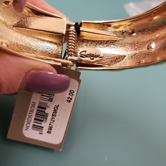 Sequin | Jewelry | Sequin Nwt Yellow Gold Jeweled Swirl Circle Enamel ...